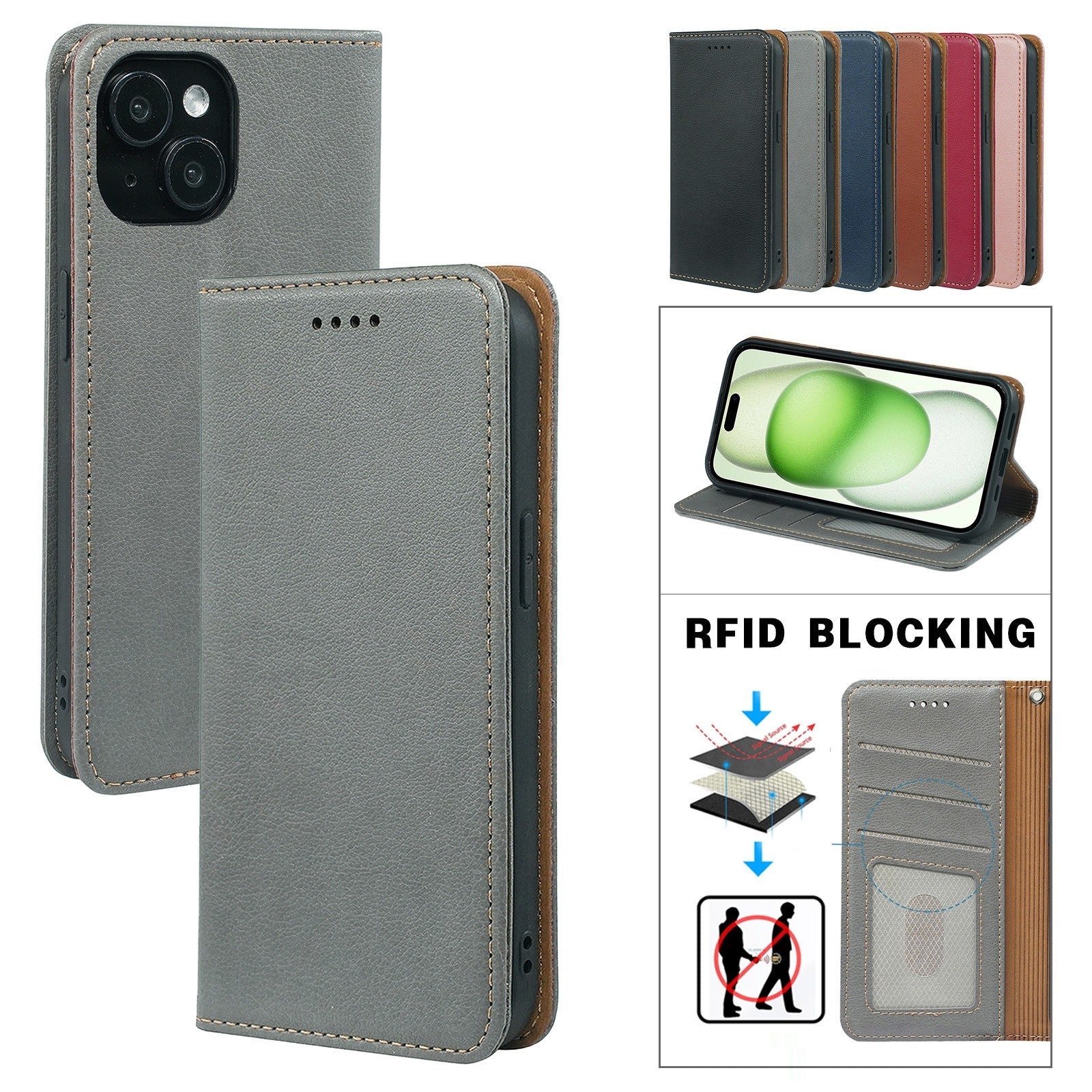 samsung galaxy s22 ultra flip wallet case lichi grain finish with invi ...